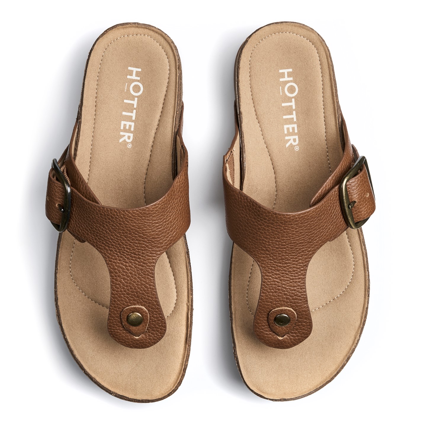 Hotter | Resort Sandals Wide Fit | Rich Tan | SportsDirect.com
