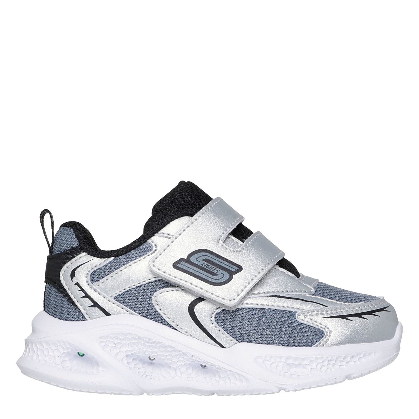 Skechers | Kids' Meteor Lights Leather Light Up Trainers | Leather ...