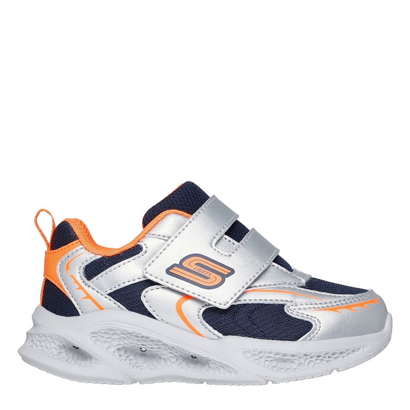 Skechers | Kids' Meteor Lights Leather Light Up Trainers | Leather ...