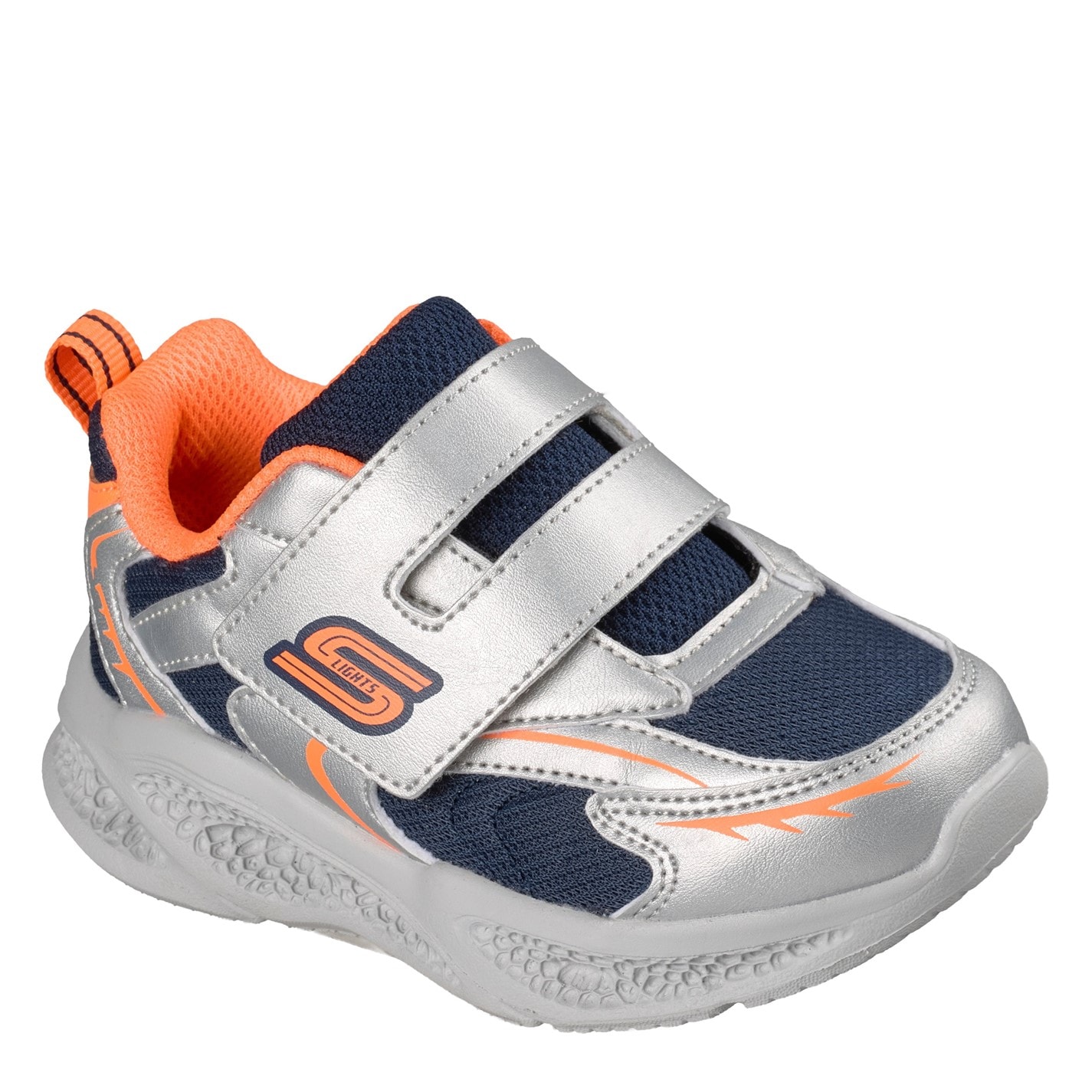 Skechers | Kids' Meteor Lights Leather Light Up Trainers | Leather ...