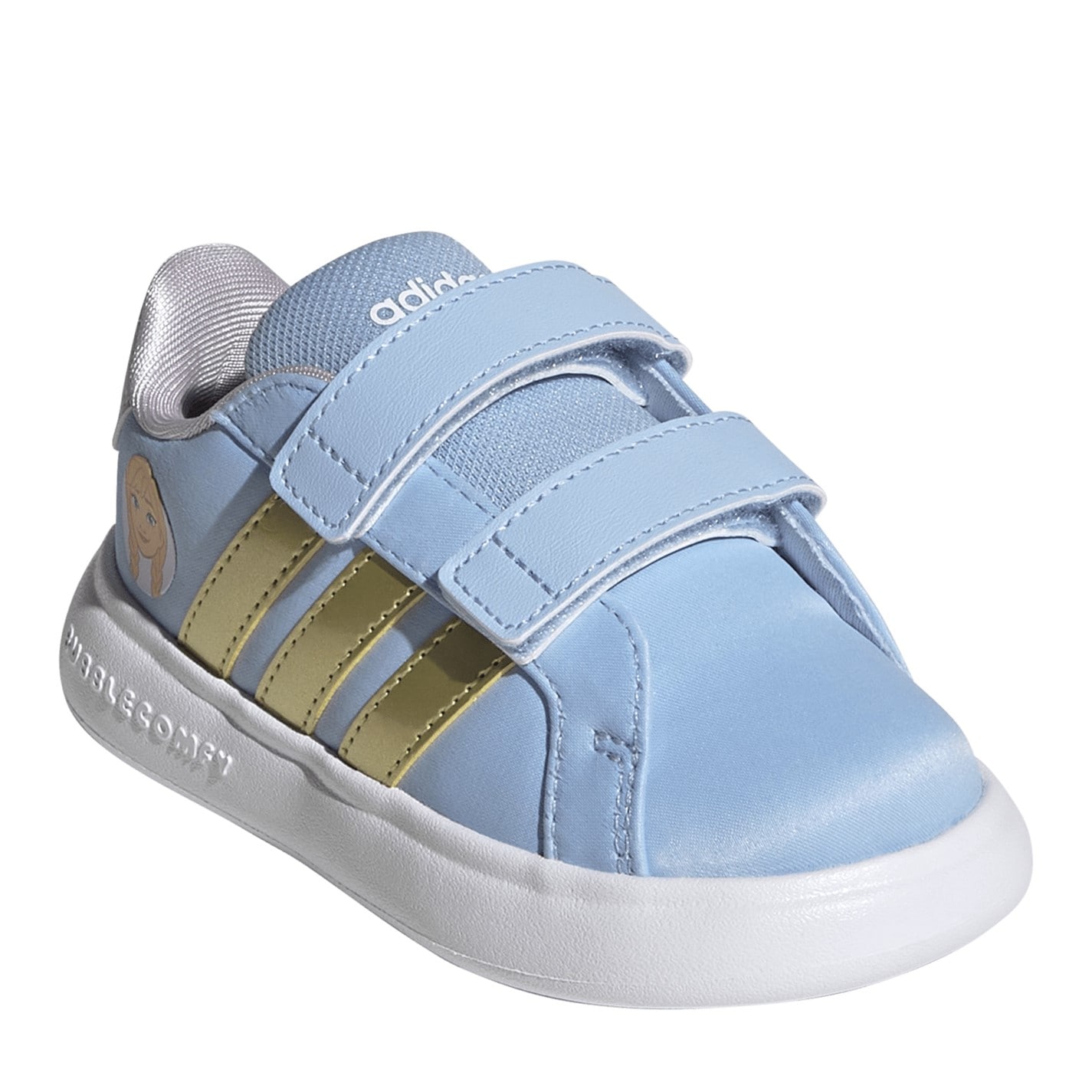 adidas | Kids' Grand C Anna Low-Top Trainers | Blue/Gold/Lvndr ...