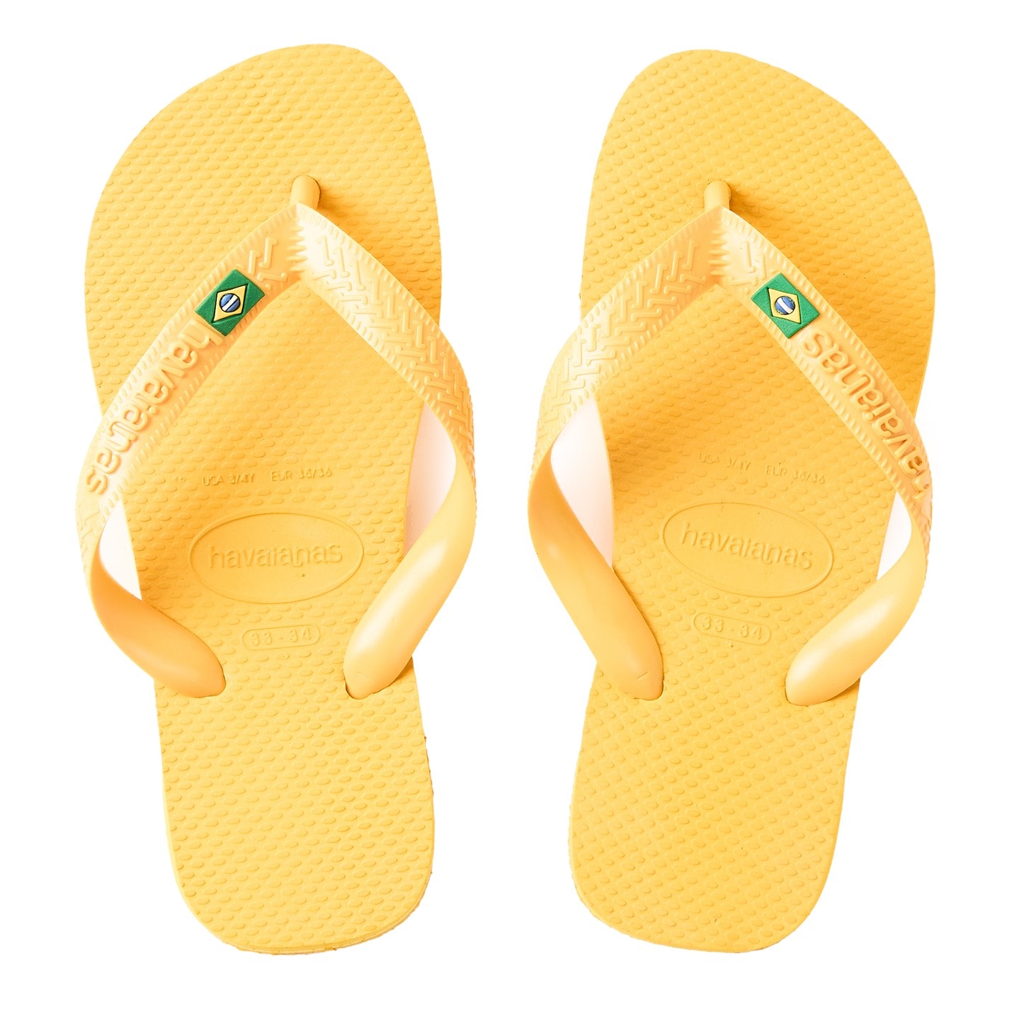 Havaianas | Unisex Kids Brasil Pop Yellow Flip Flops | Pop Yellow ...
