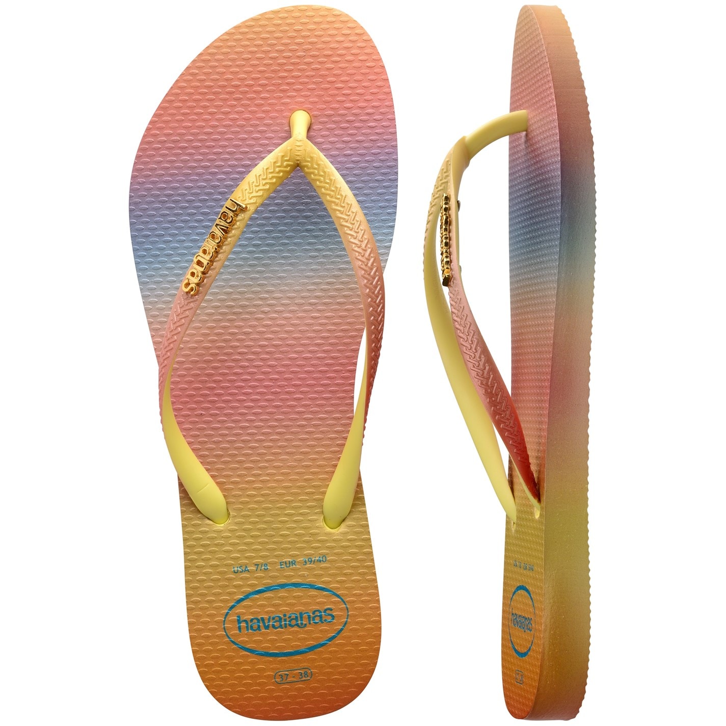 Havaianas | Unisex Kids Slim Gradient Sunset Yellow Flip Flops | Yellow ...
