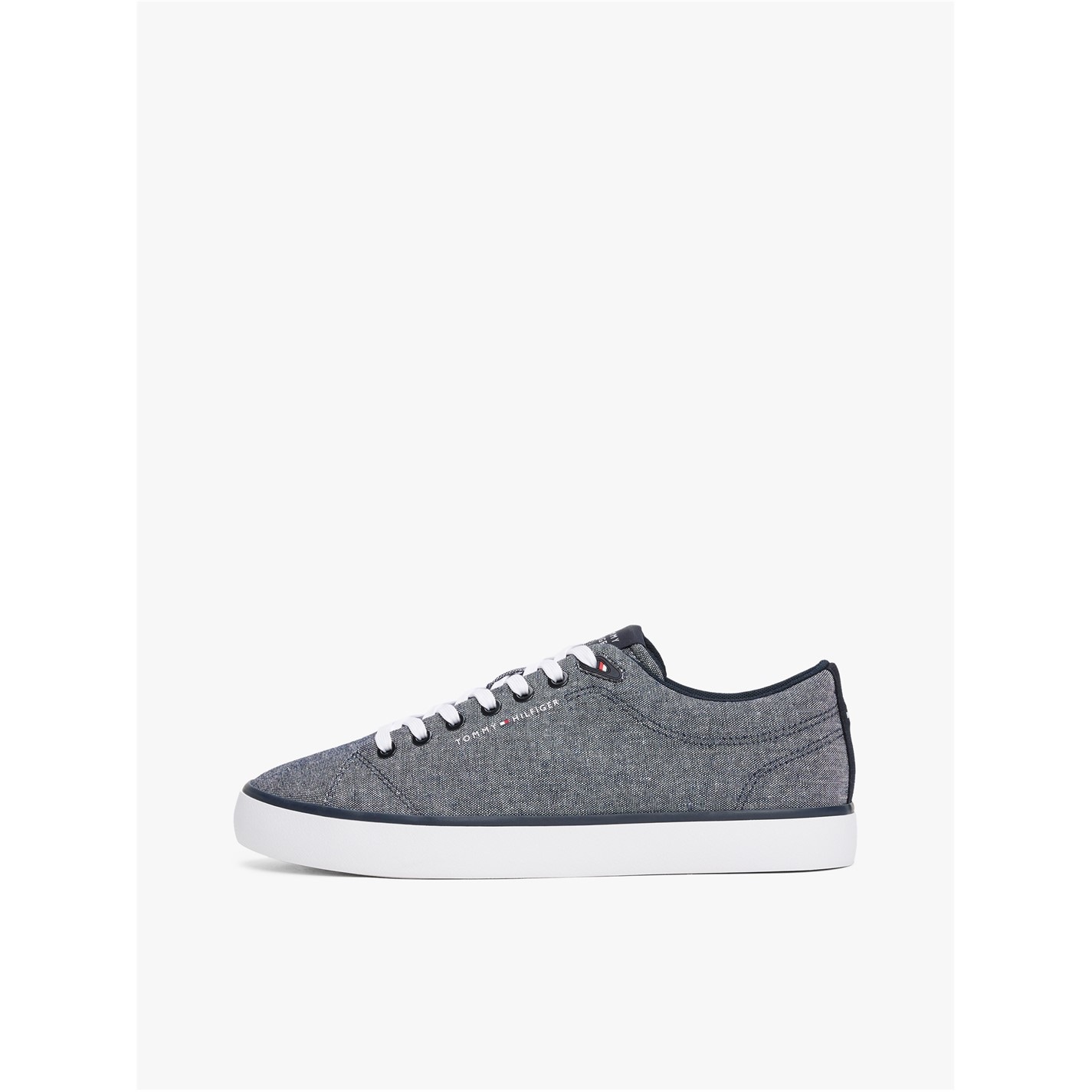 Tommy Hilfiger | Men's Chambray Canvas Trainers | Navy Denim ...