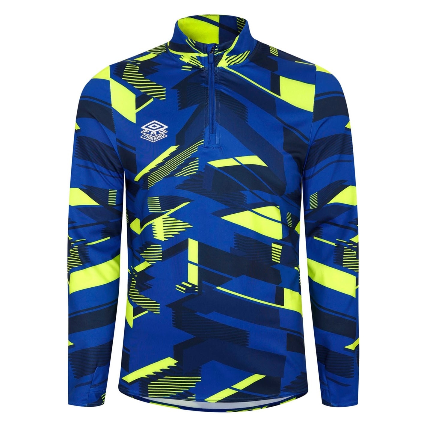 Umbro | Premier Graphic Warm Up Mid Layer Top | Blue Yellow ...