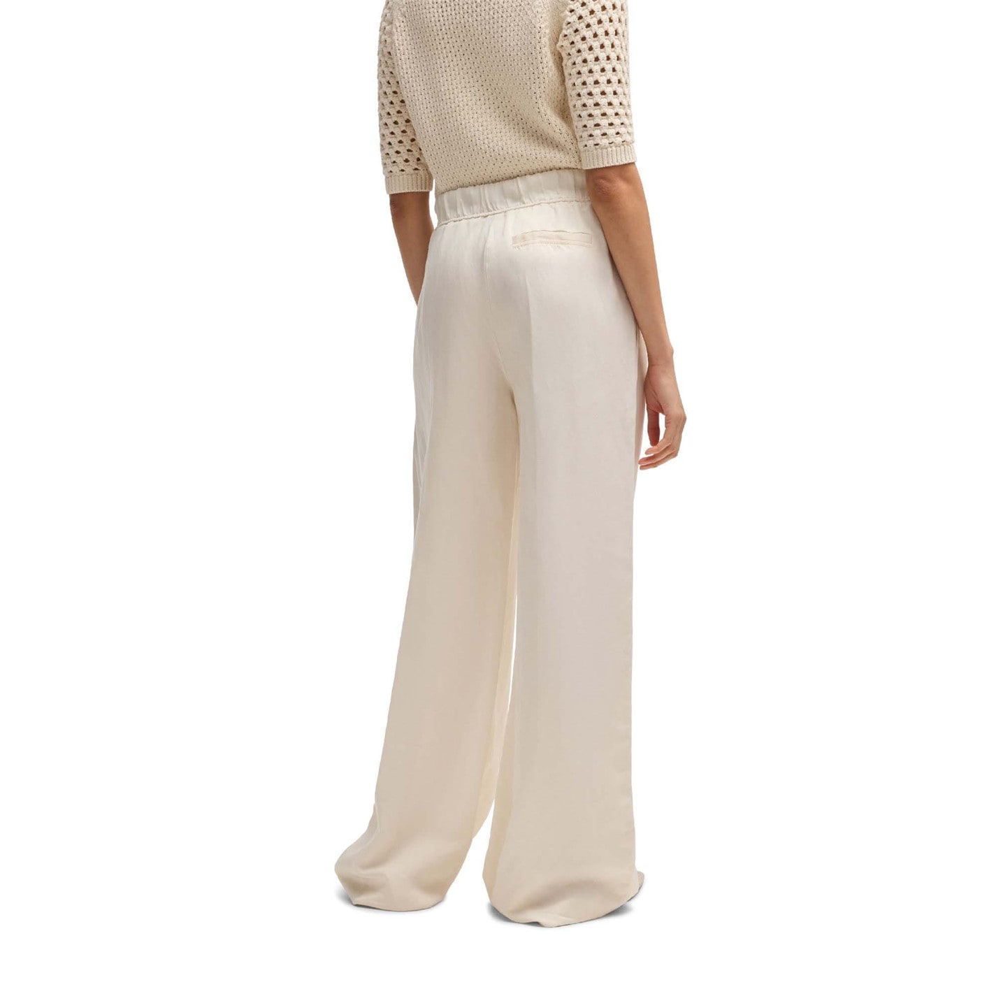 Boss | Taualy-W Relaxed Fit Wide Leg Trousers | White | SportsDirect.com