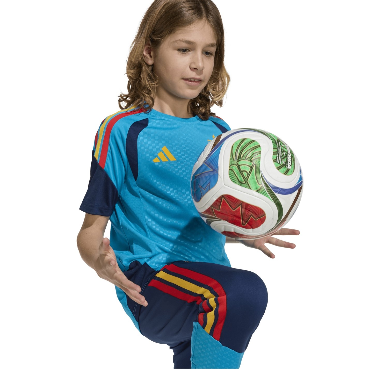 adidas | Spain Training Shirt World Cup 2026 Juniors | Blue/White ...