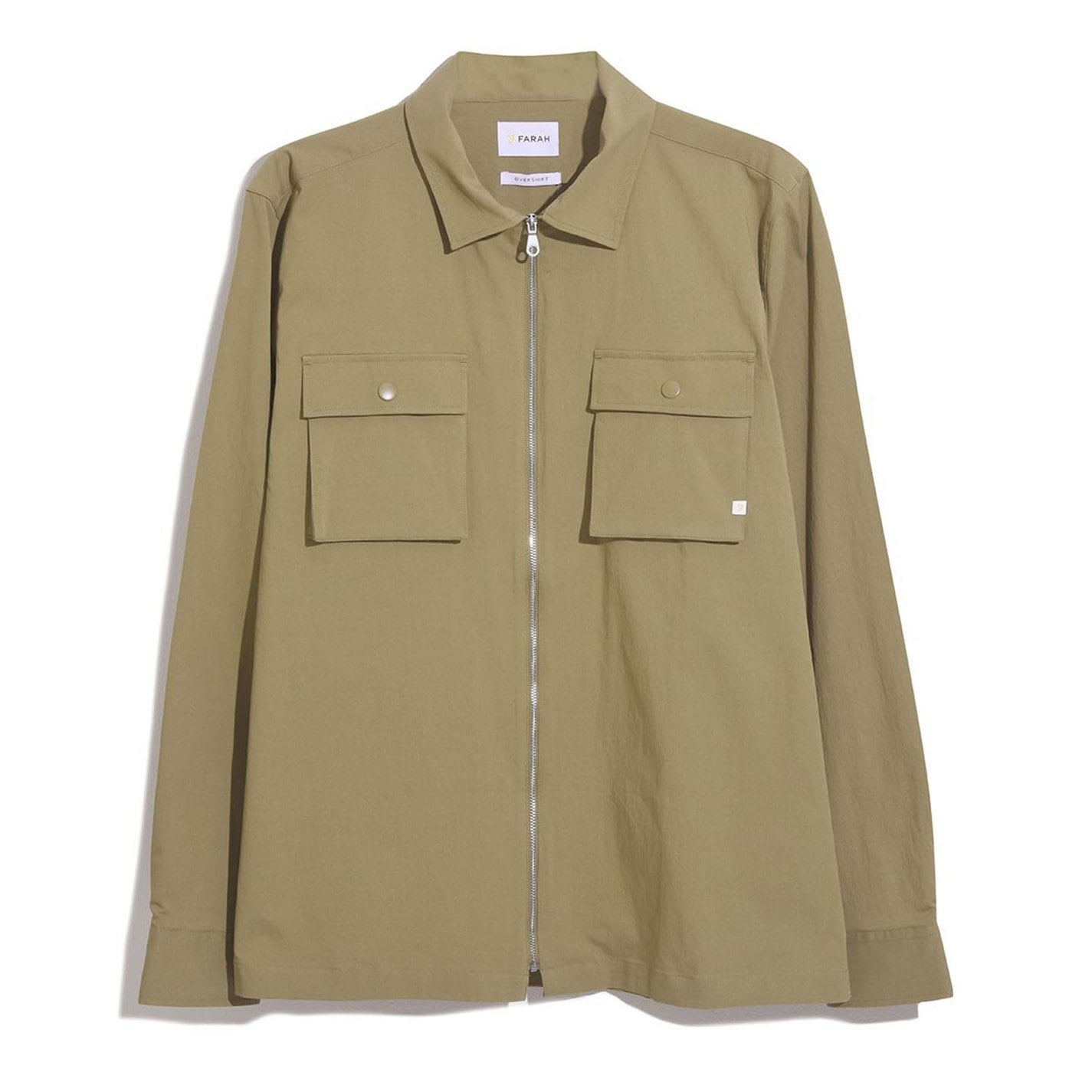 Farah | Lynden Full-Zip Overshirt | Khaki | SportsDirect.com