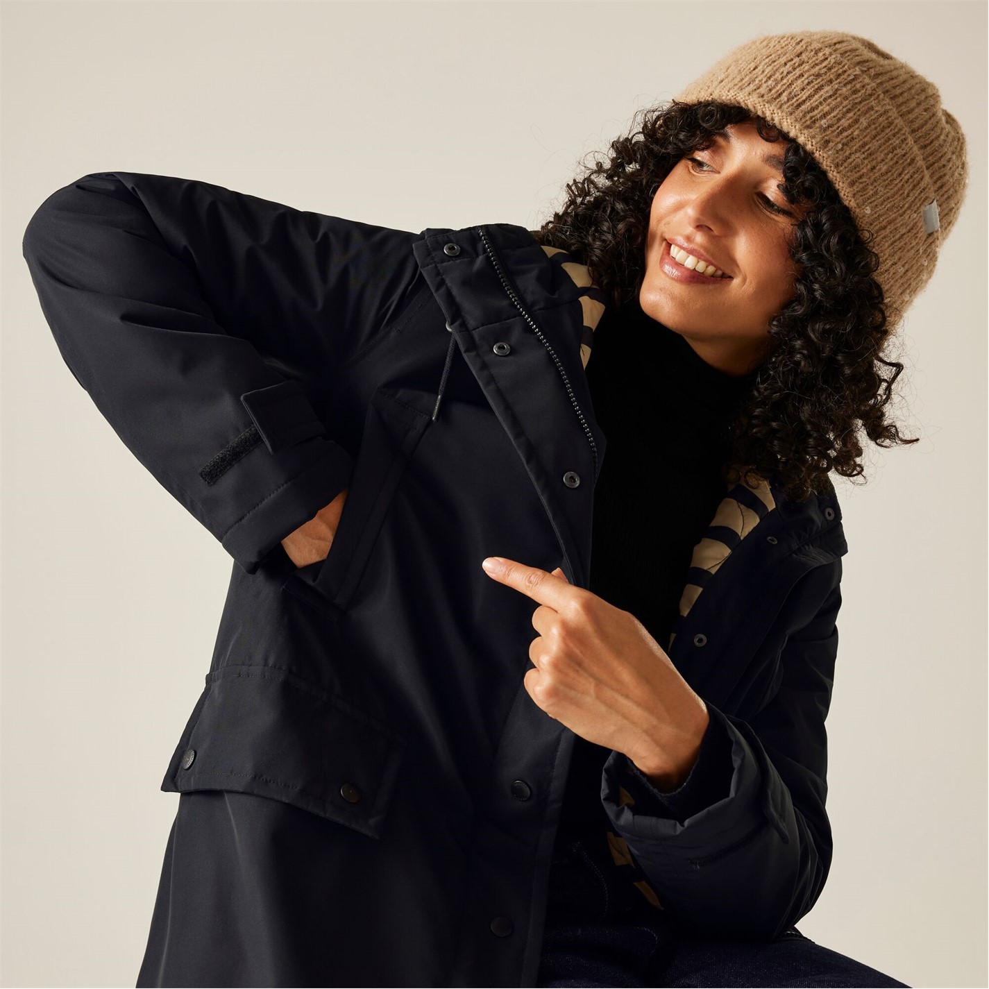 Regatta | Women's Orla Long Length Waterproof Insulated Jacket | Black ...