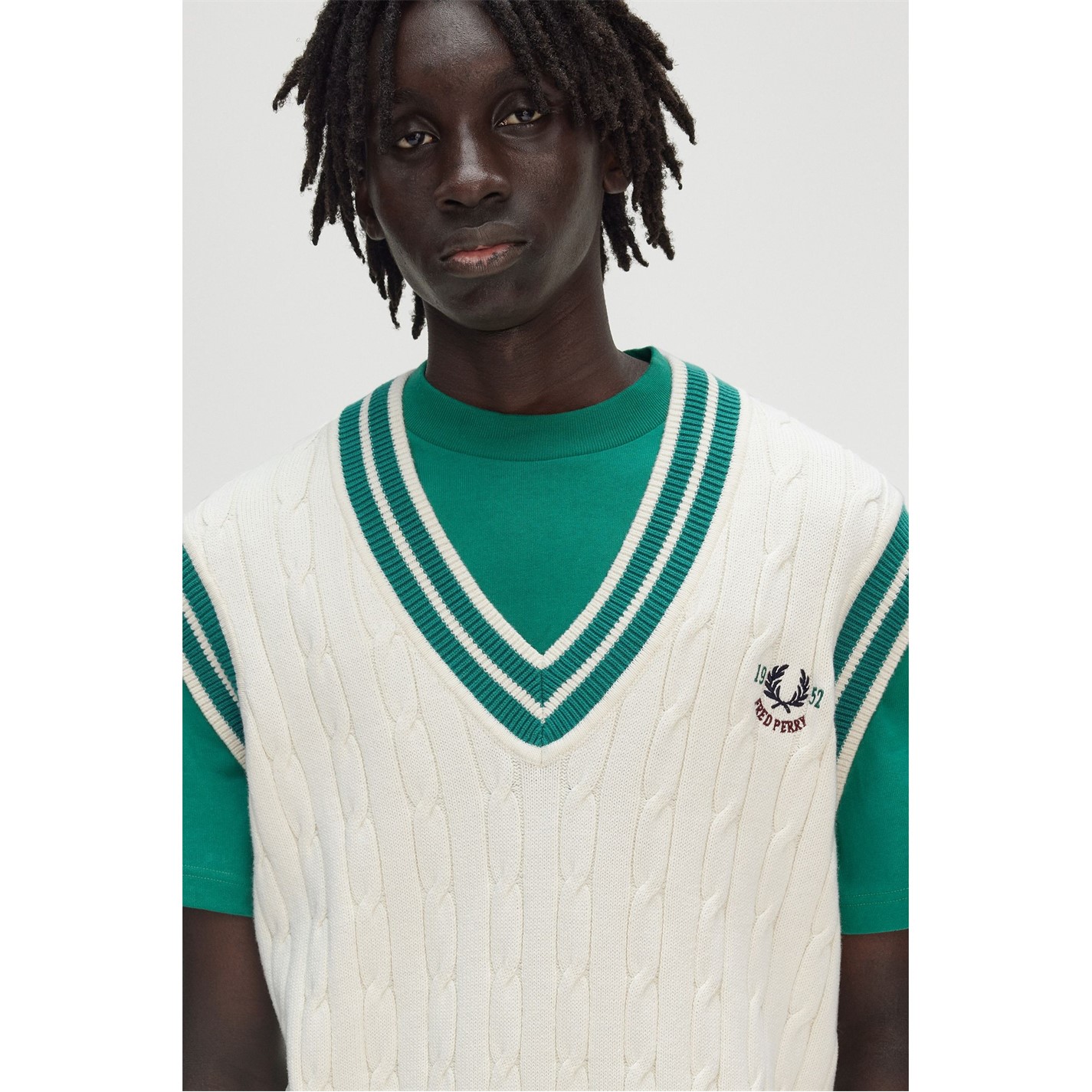 Fred Perry | Men's Club Knitted Vest | Ecru 560 | SportsDirect.com