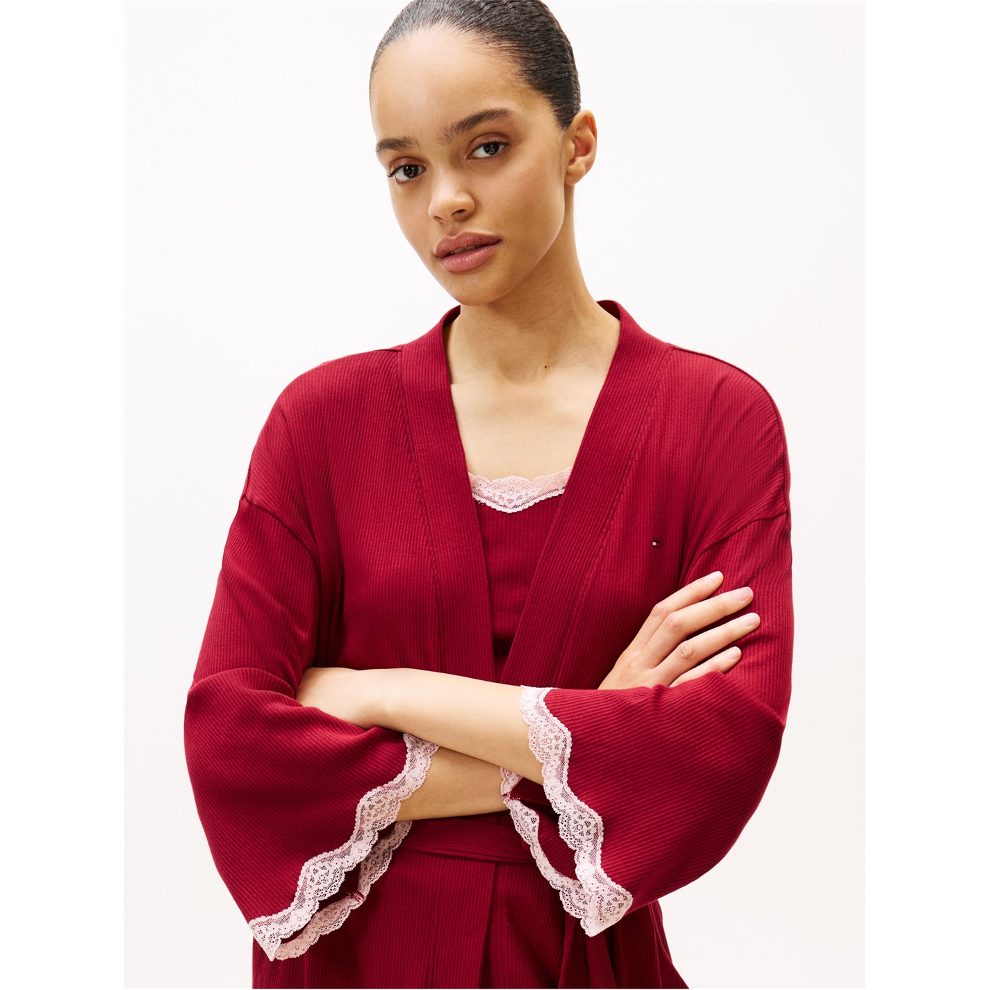 Tommy Hilfiger | Women's Lacee Kimono Dressing Gown | Rouge ...
