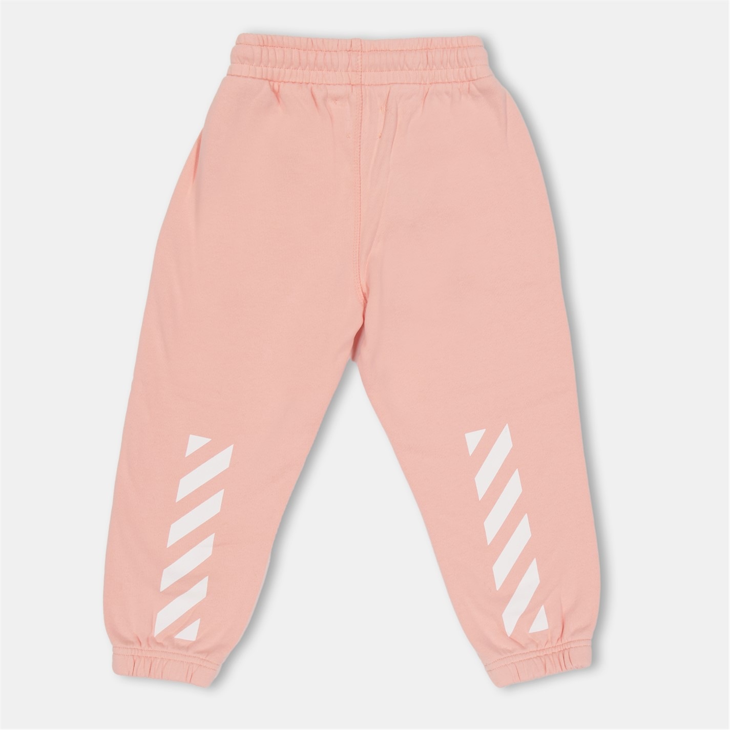 OFF WHITE | Kids Closed Hem Fleece Jogging Bottoms | Pink/White ...