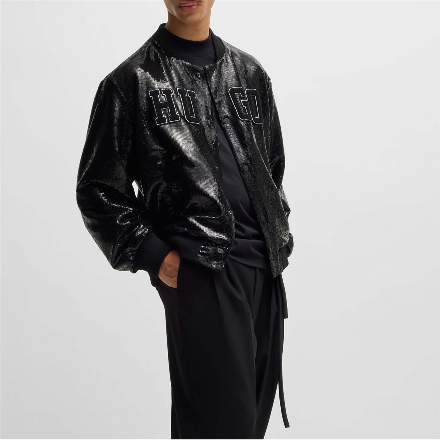 Hugo | Bailey Logo Bomber Jacket | Black | SportsDirect.com
