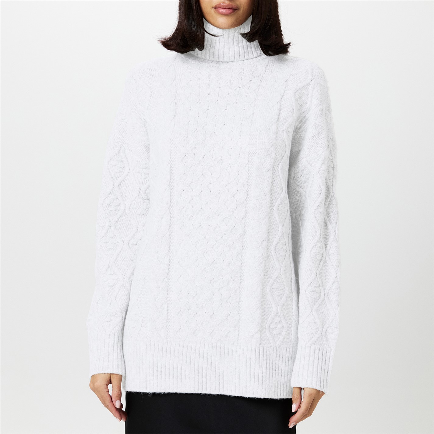 French Connection | Women's Makira Roll Fine Knit Relaxed Fit Crew Neck ...