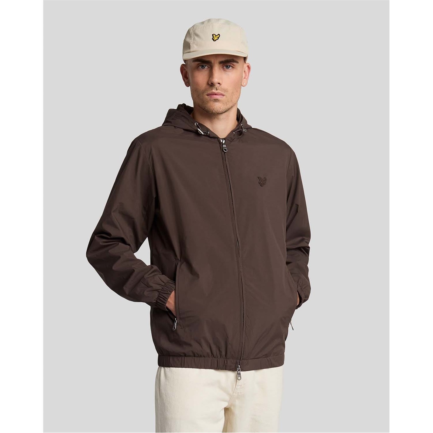 Lyle and Scott | Tonal Eagle Hooded Bomber Jacket | Green ...