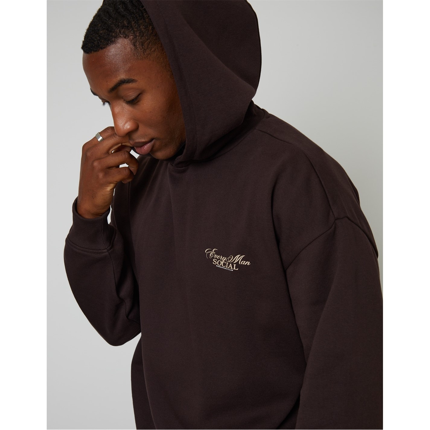 Threadbare | Men's TB Fleece Knitted Hoodie | Chocolate | SportsDirect.com
