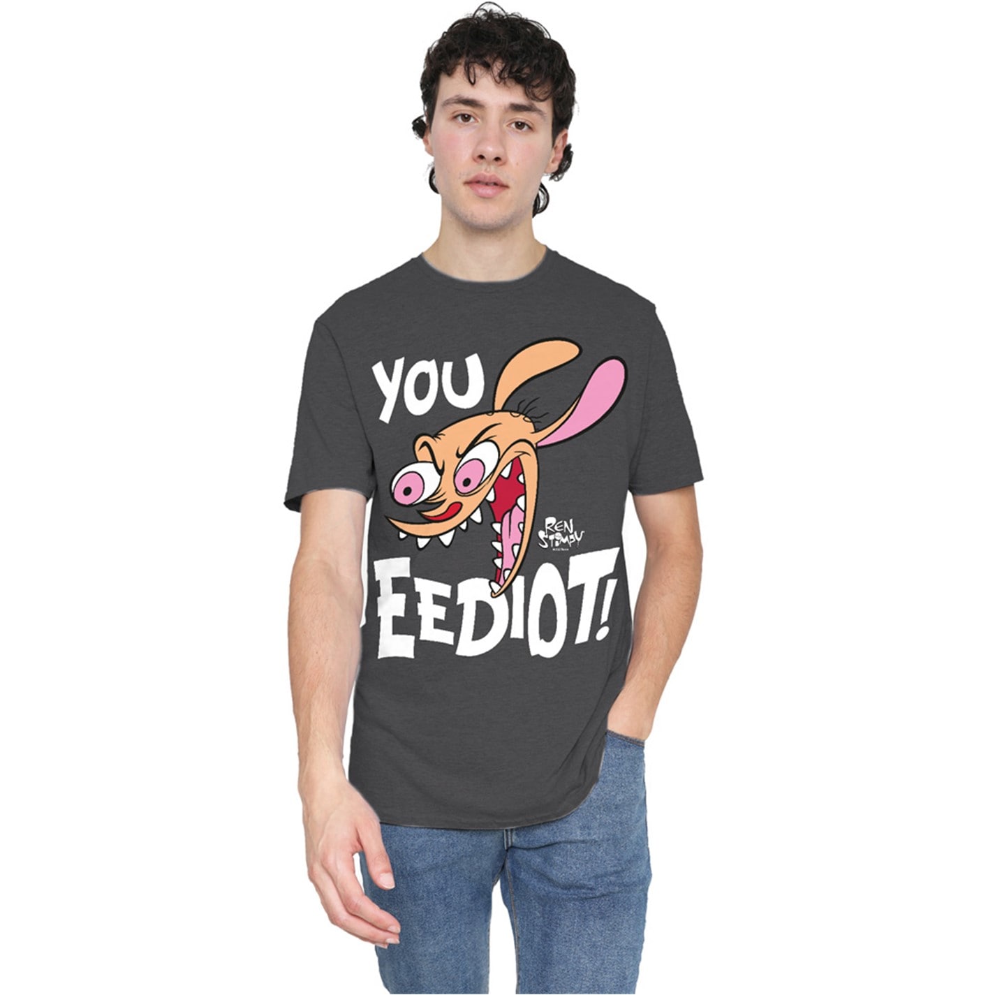 Other | Ren And Stimpy You Eediot!-Adult Heather Black | Charcoal ...