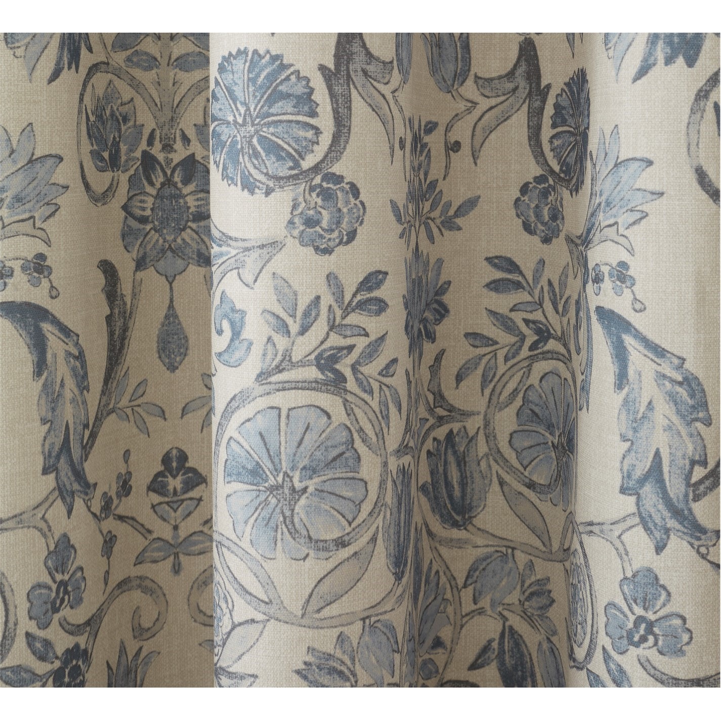 Dreams and Drapes | Averie Pencil Pleat Curtains With Tie-Backs | Blue ...