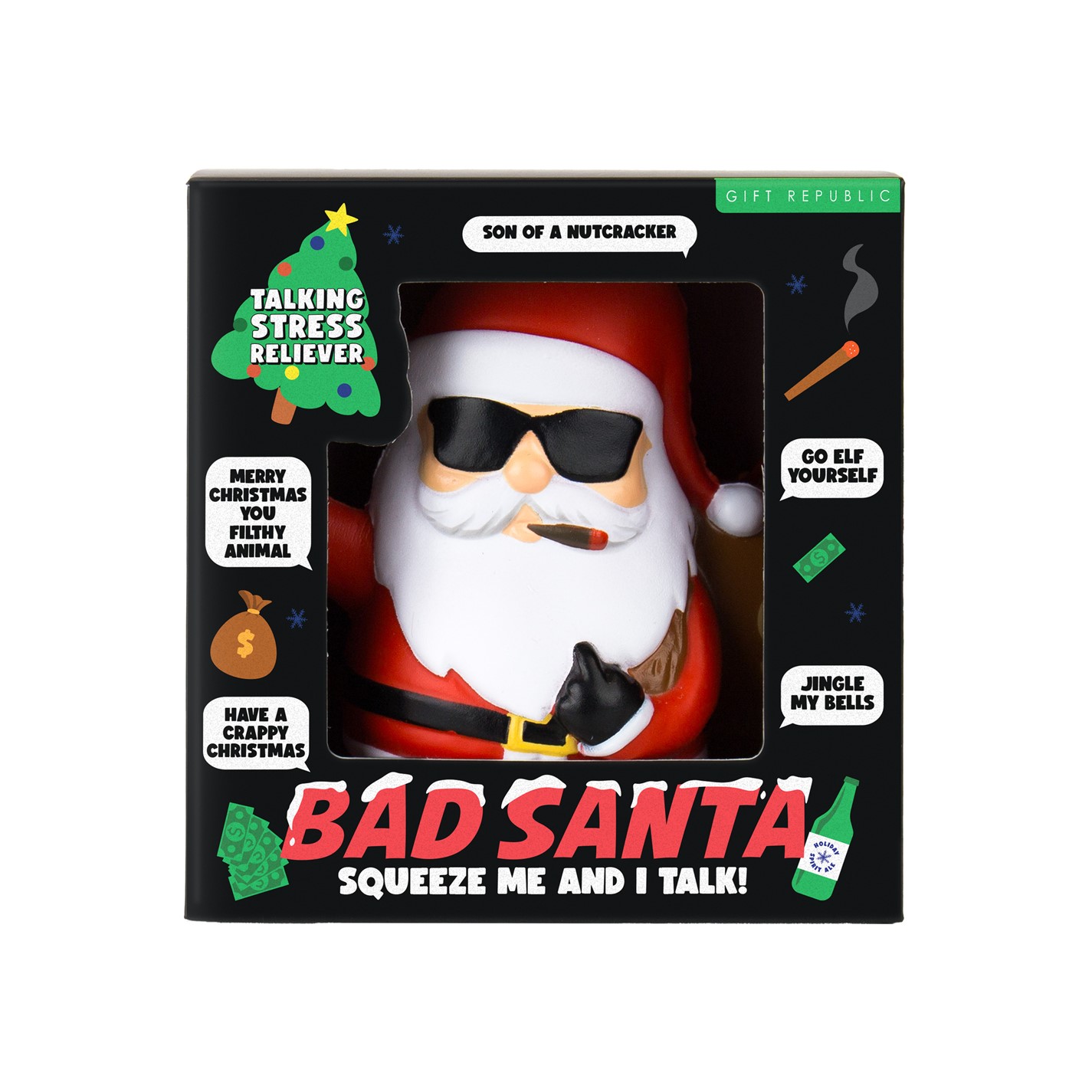 Gift Republic | Bad Santa – Talking Stress Reliever | Multi ...