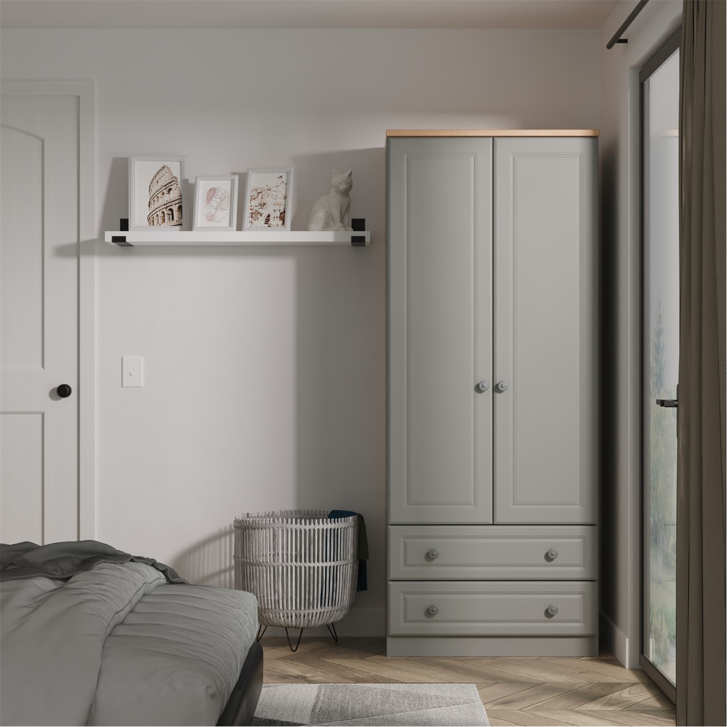 Welcome Furniture | Norfolk 2 Drawer Double Wardrobe - Ready Assembled ...