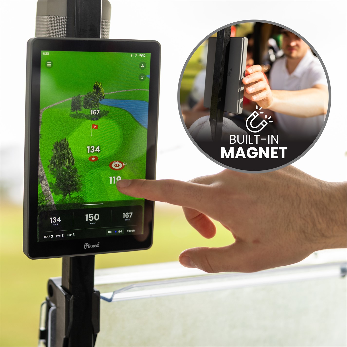 Pinned | The Caddie Golf GPS | Black | SportsDirect.com