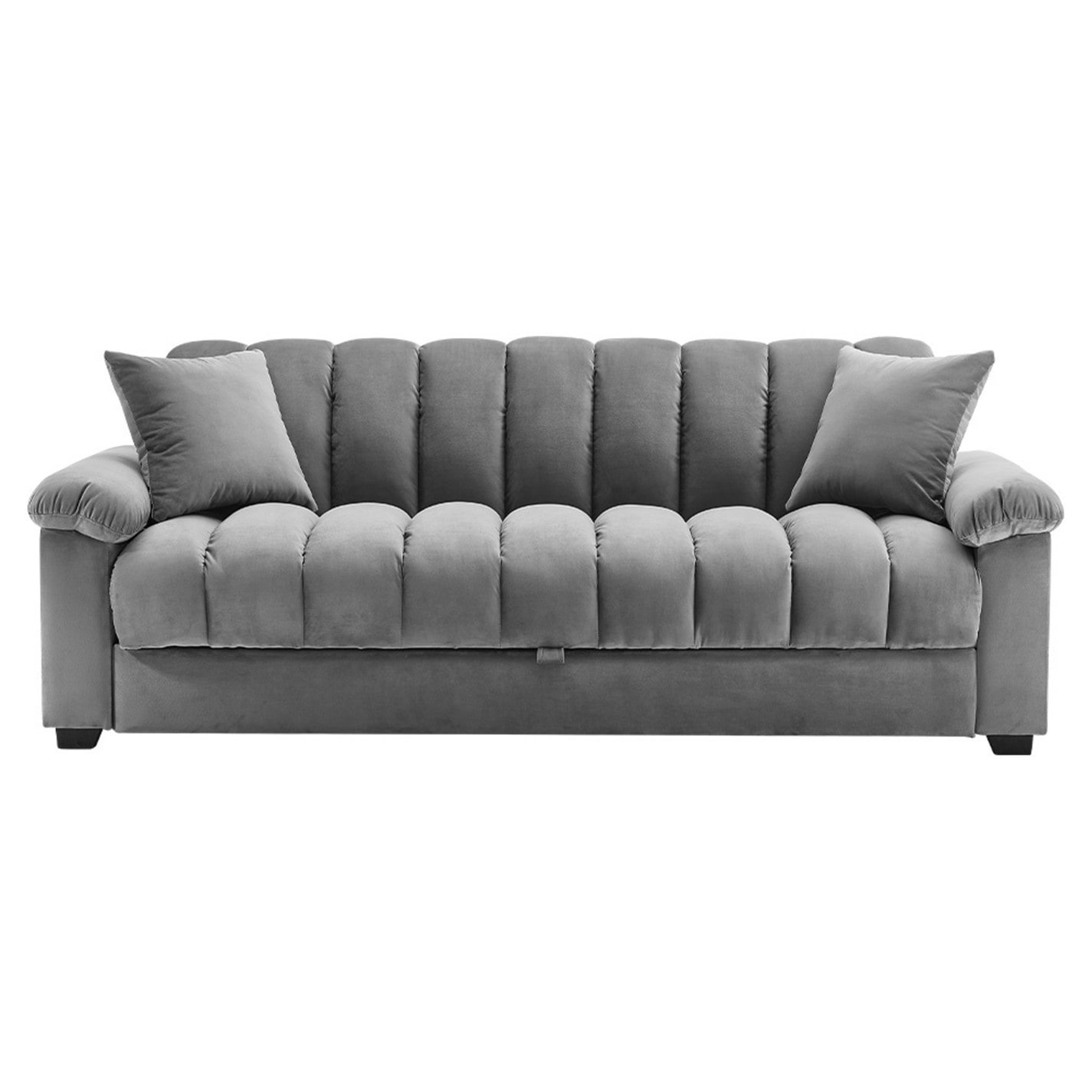 Kabinet UK | Modern Soft Channel Sleeper Sofa Bed Grey | Grey ...