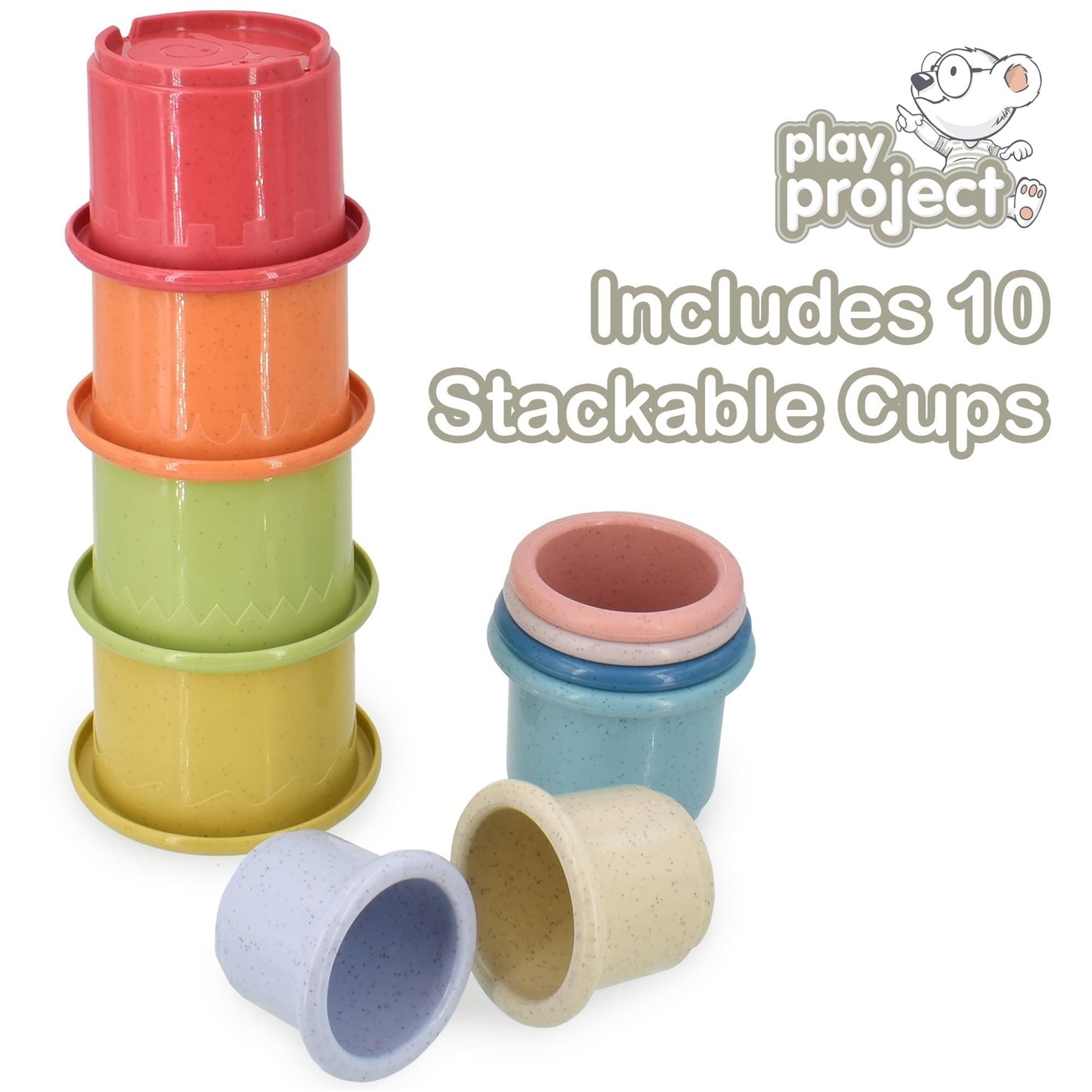 Planet Direct | Play Project Baby Stacking Cups Set | Multicolour ...