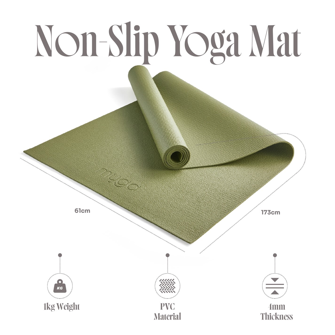 Myga | Yoga Mat – 4mm Neutral Colour Palette | Yoga Mats | SportsDirect.com