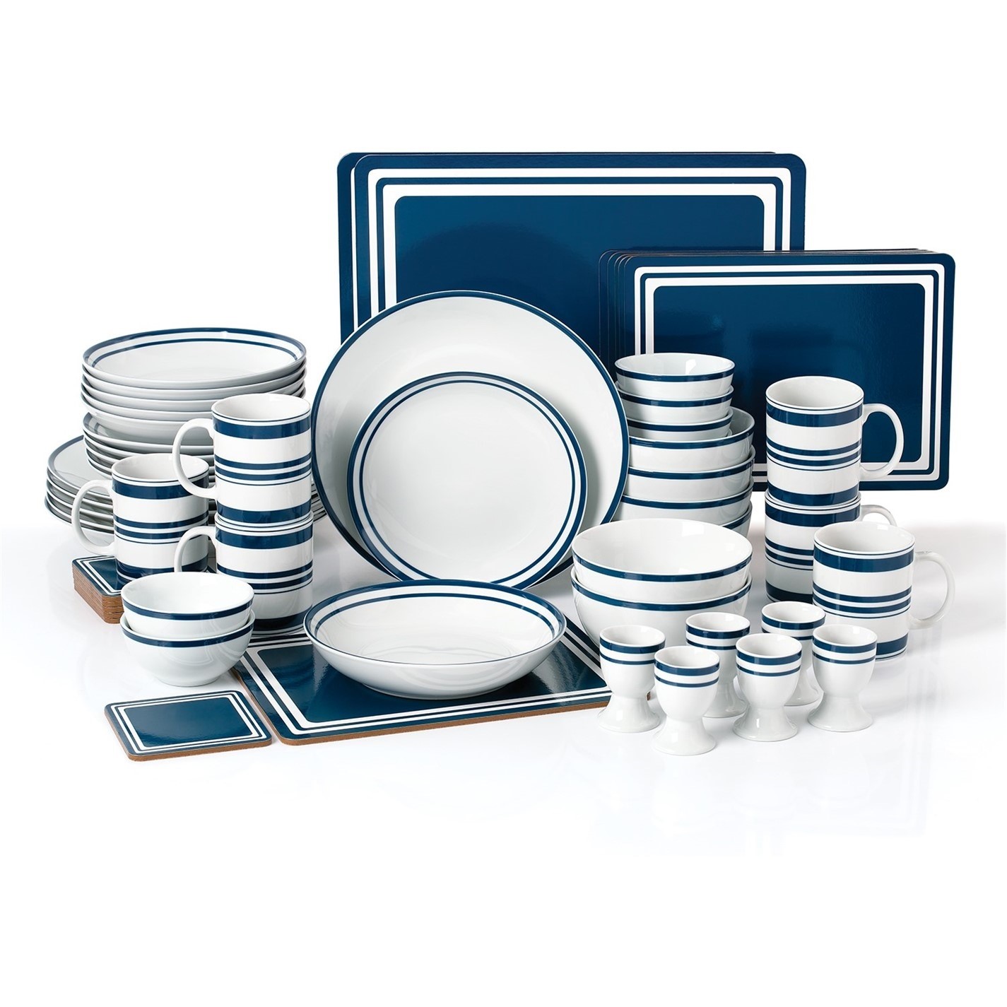 Waterside | 56pc Bistro Blue Dinner Set | Multi | SportsDirect.com