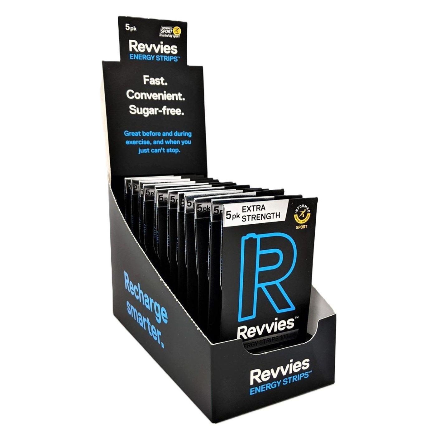 Revvies | Energy Strips EXTRA STRENGTH - 100mg of Caffeine (12 x 5 Pack ...