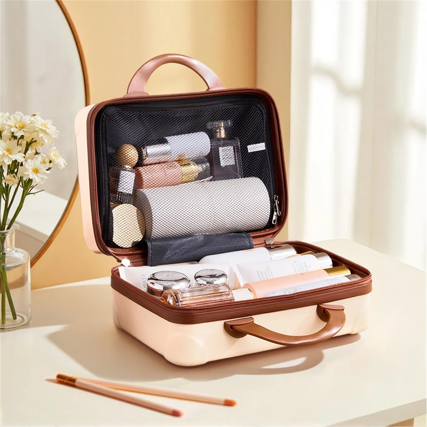 SHEONLY | Lightweight Hard Shell Travel Cosmetic Case | Makeup Storage ...