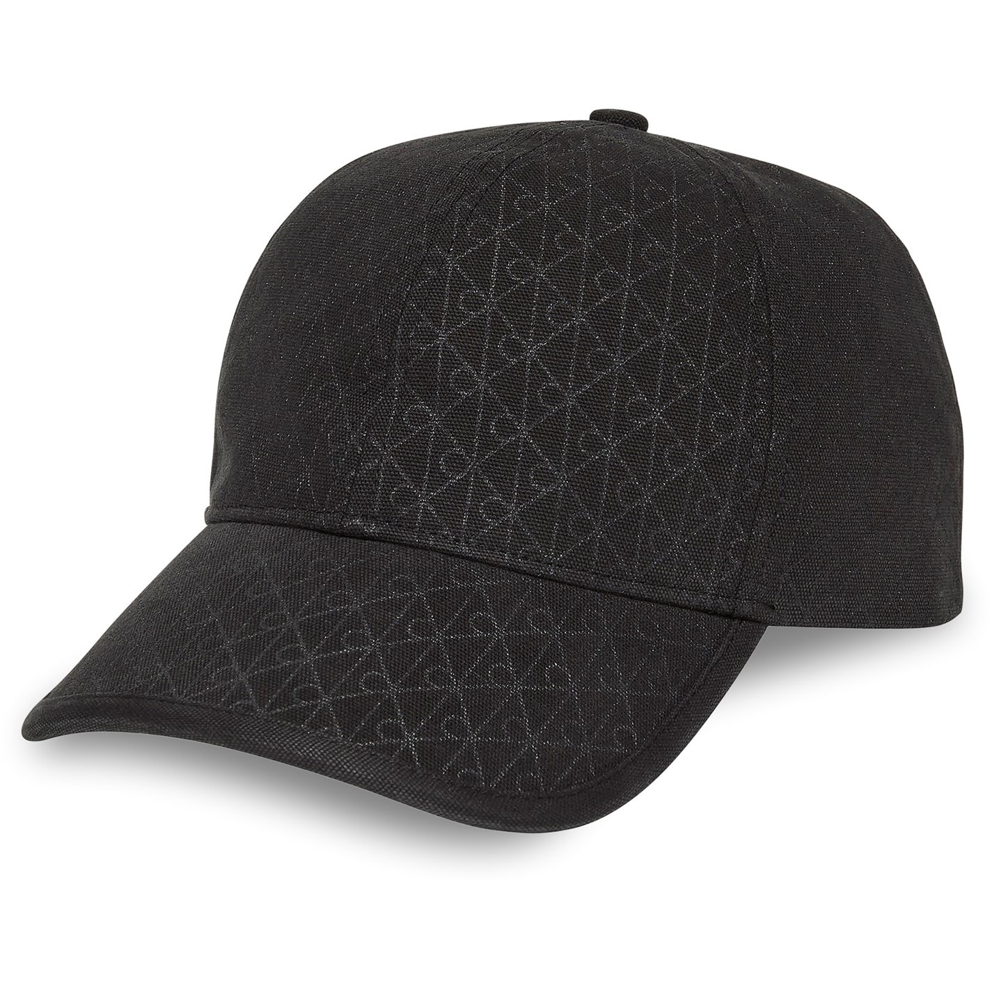 Calvin Klein | Emblem Print Leather Patch Baseball Cap | Charcoal Aop ...