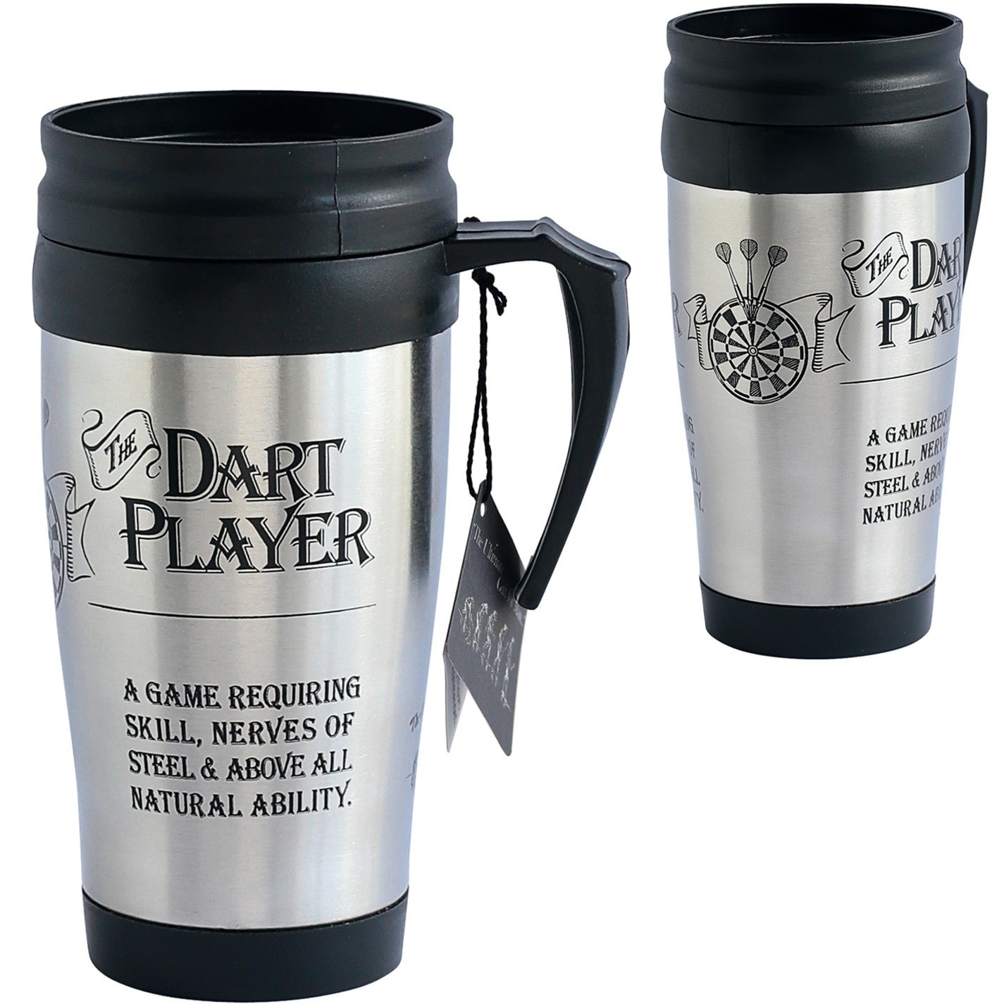 Ultimate Gift For Man | 8846 - Dart Player Travel Mug | Silver ...