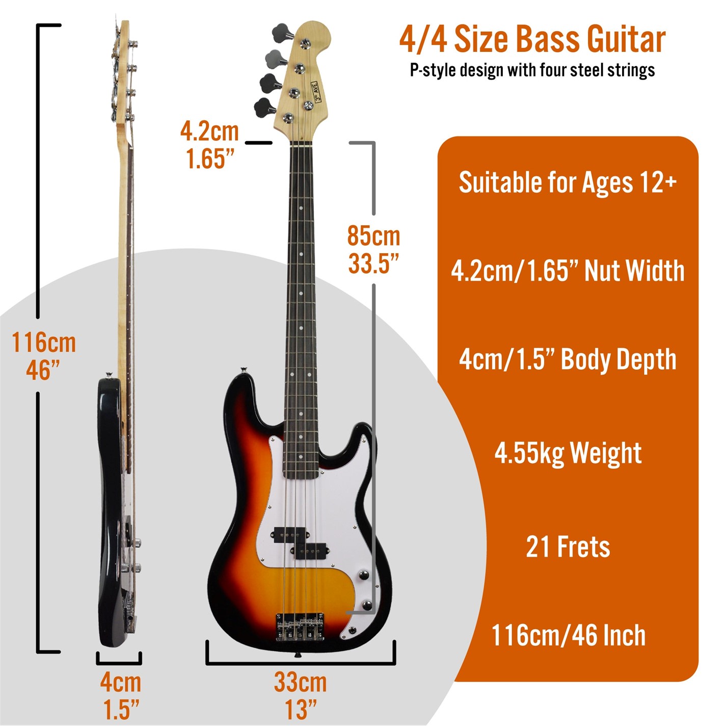 3rd Avenue | Electric Bass Guitar Pack | At Home Experiences ...
