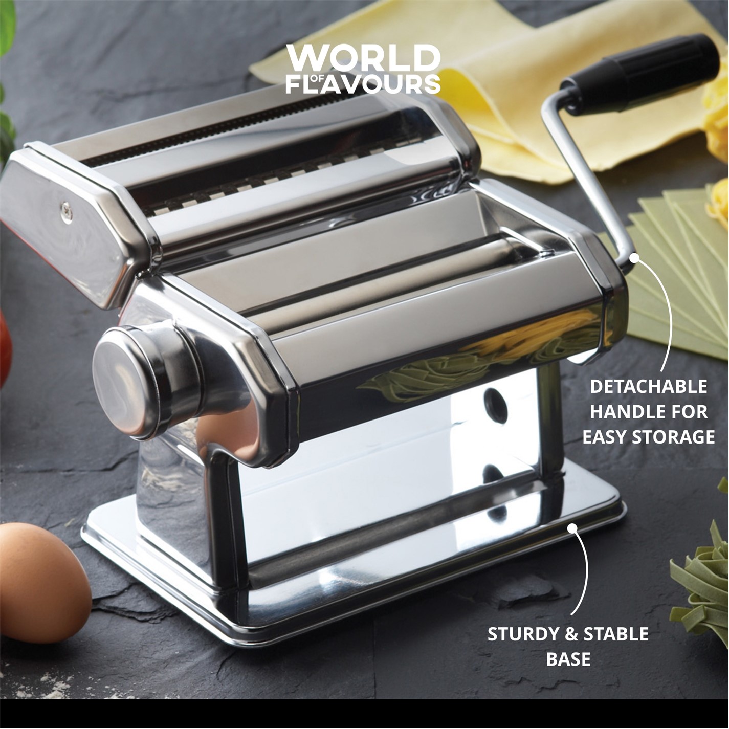 KitchenCraft | Italian Double Cutter Pasta Machine | Silver ...
