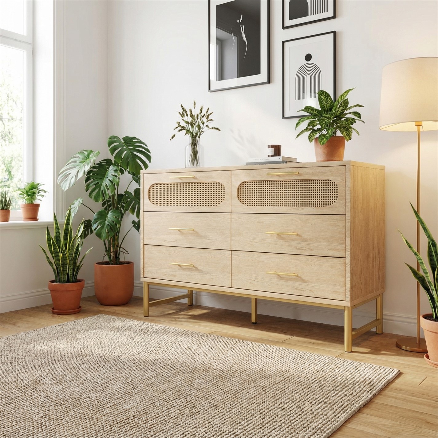 Urban Meuble | Modern Beige Chest of Drawers | Oak | SportsDirect.com
