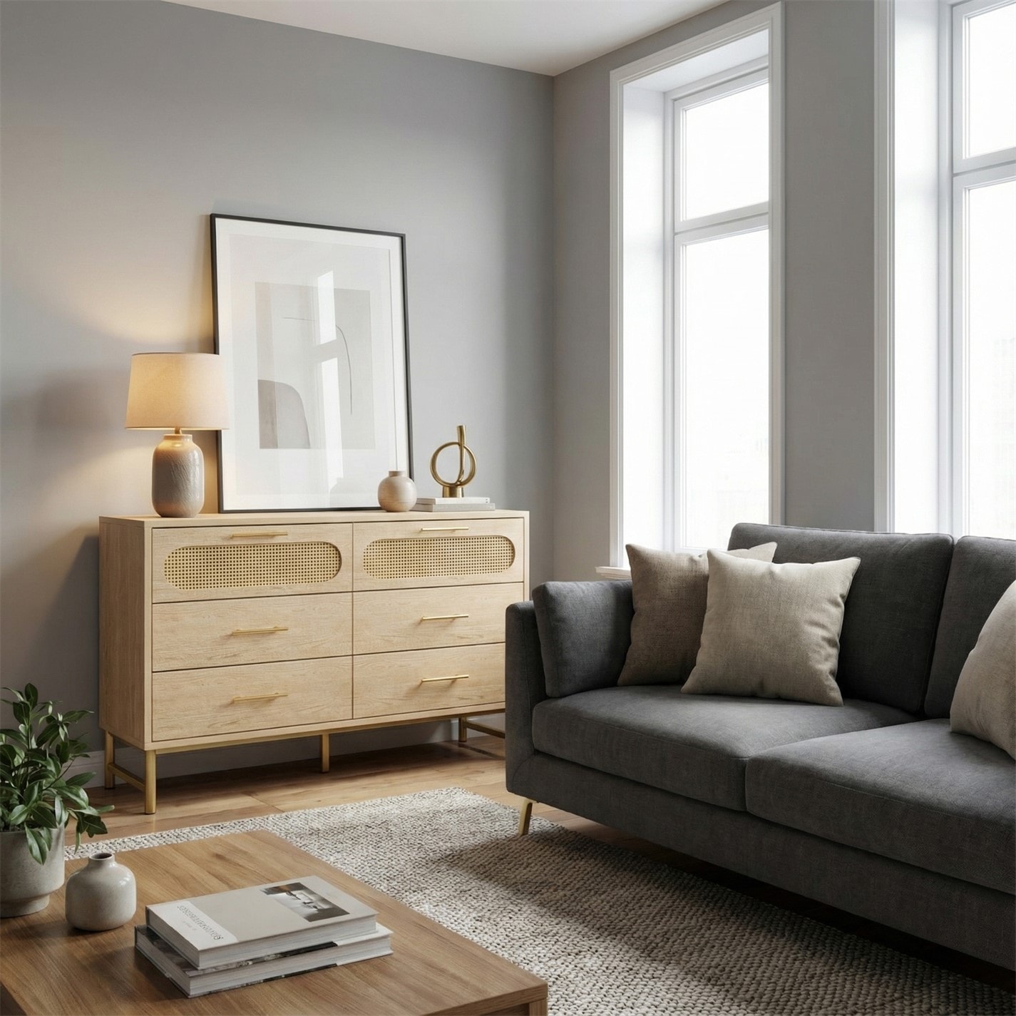 Urban Meuble | Modern Beige Chest of Drawers | Oak | SportsDirect.com