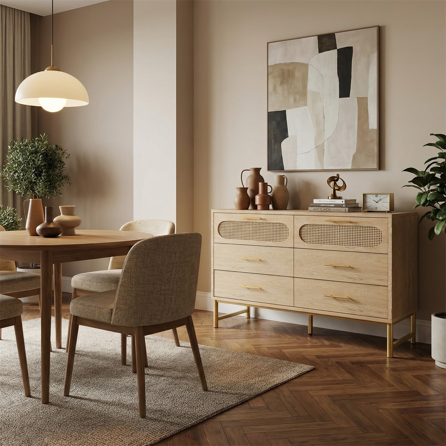 Urban Meuble | Beige Modern Console Table with Storage | Beige ...