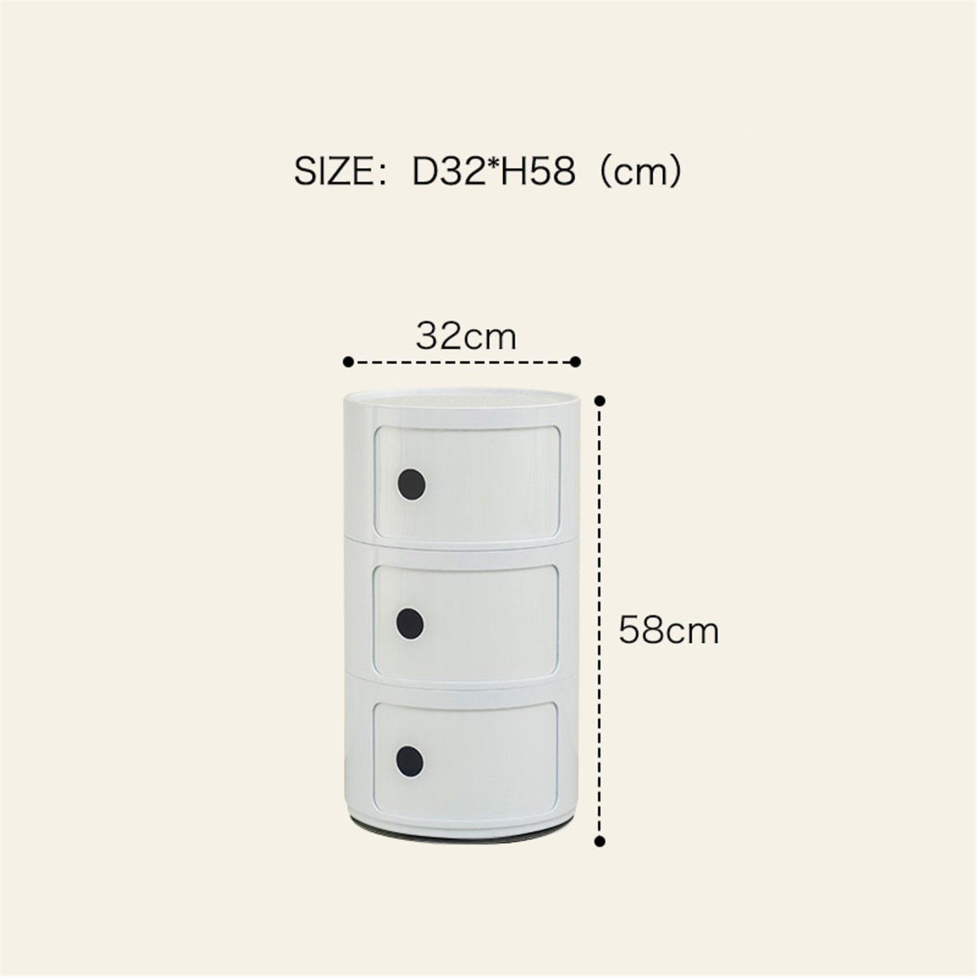 LIFE IDEAS | Cylindrical Multi-Tier Plastic Drawer Unit | Plastic ...