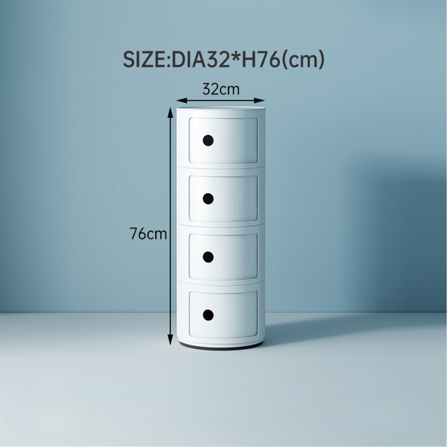 LIFE IDEAS | Cylindrical Multi-Tier Plastic Drawer Unit | Plastic ...
