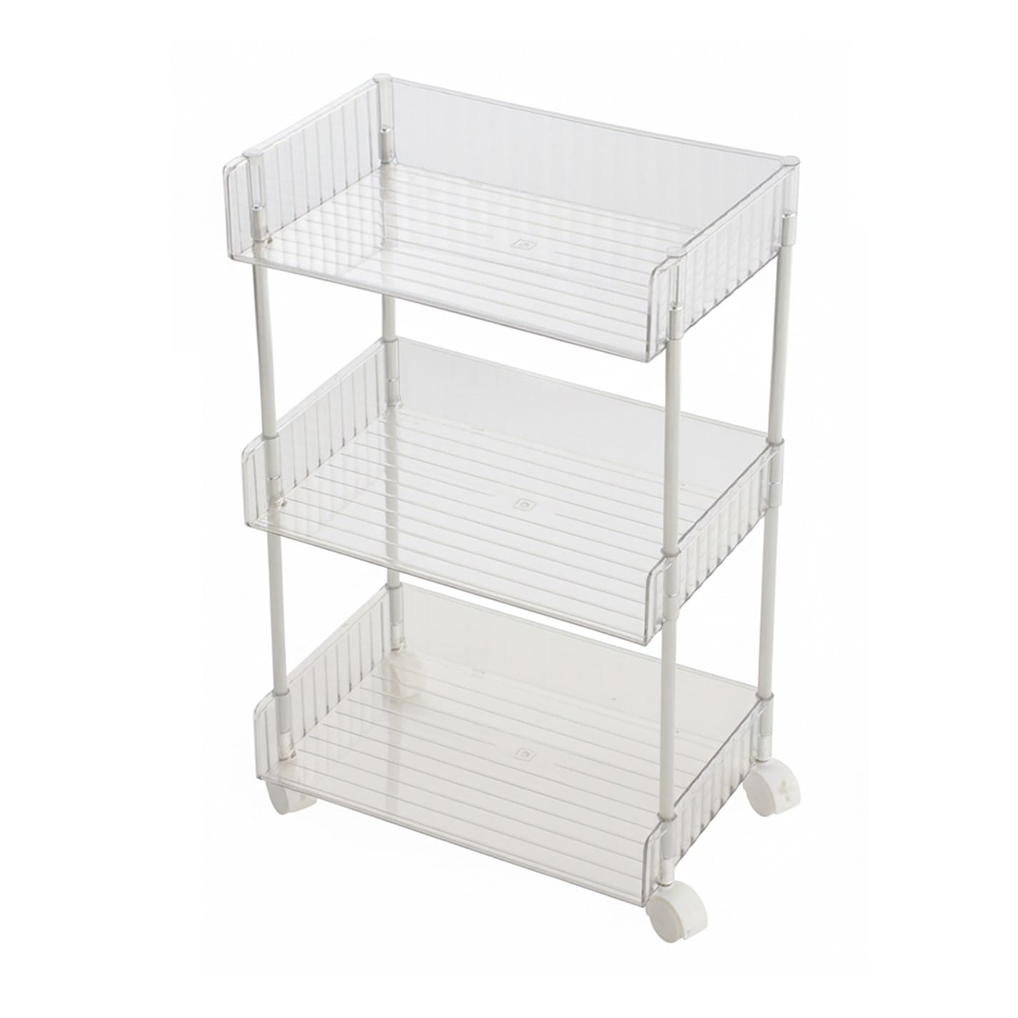 LIFE IDEAS | Transparent Rolling Storage Cart | Clear | SportsDirect.com