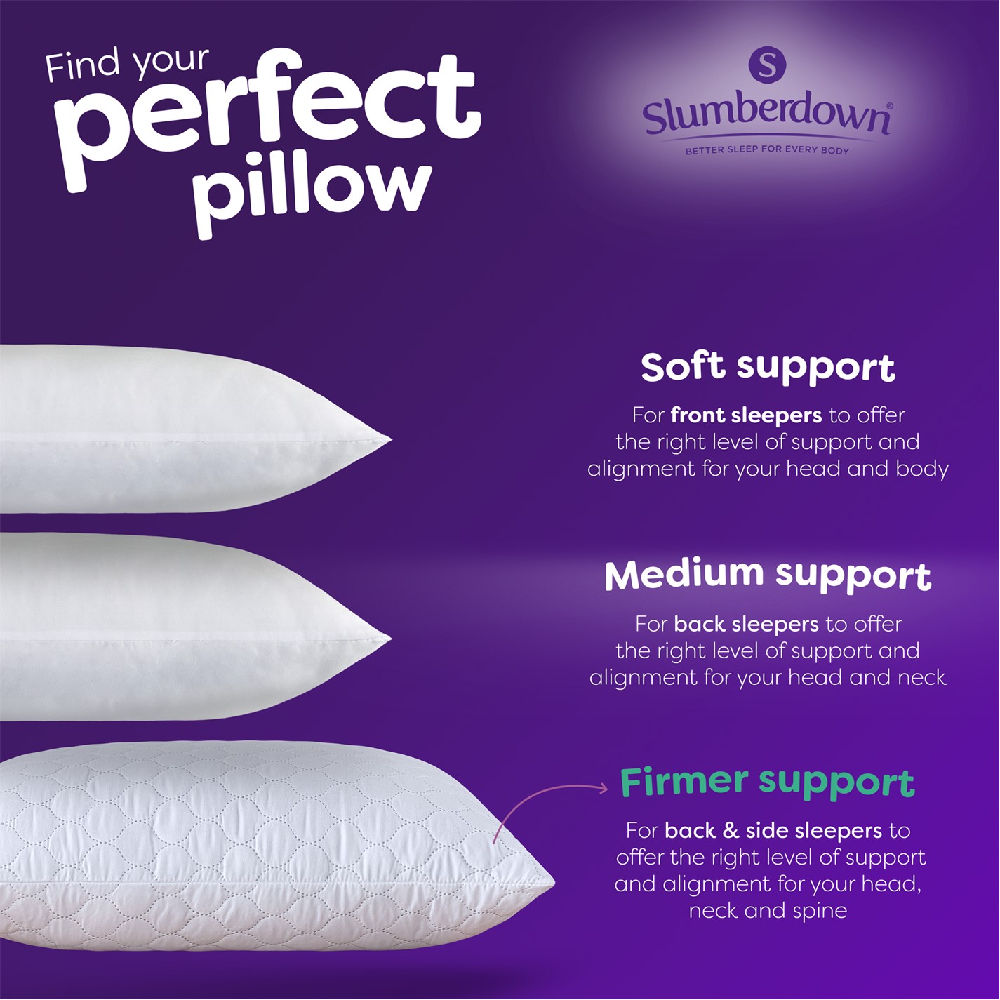 Slumberdown | Feels Like Down 13.5 Tog Duvet 2 Rebound Pillows | White ...