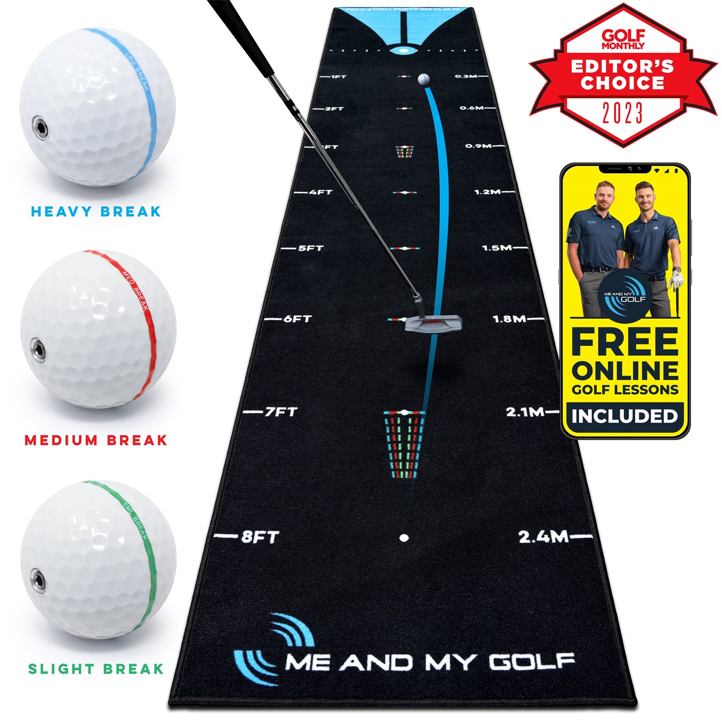 Me And My Golf | Breaking Ball Putting Mats | Blue | SportsDirect.com