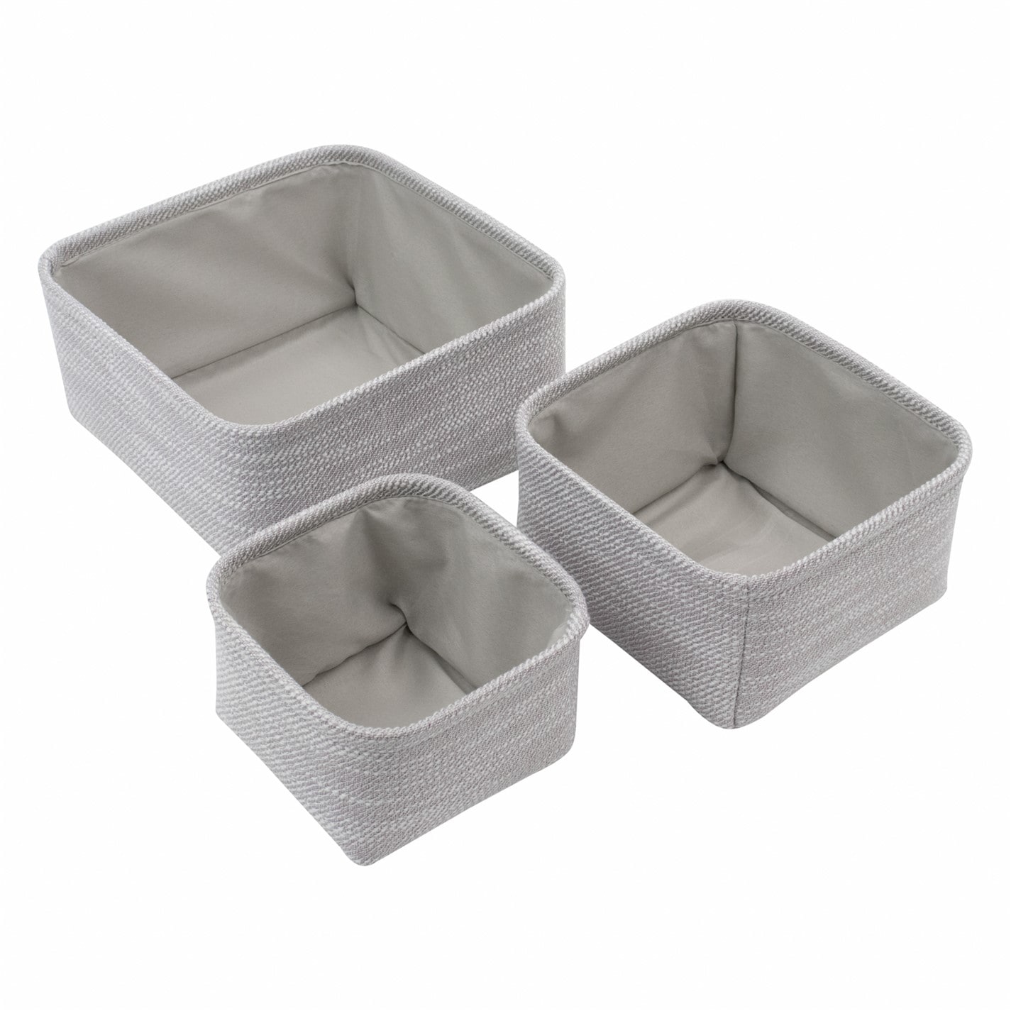 JVL | Serena Set of 3 Square Storage Baskets | Grey | SportsDirect.com