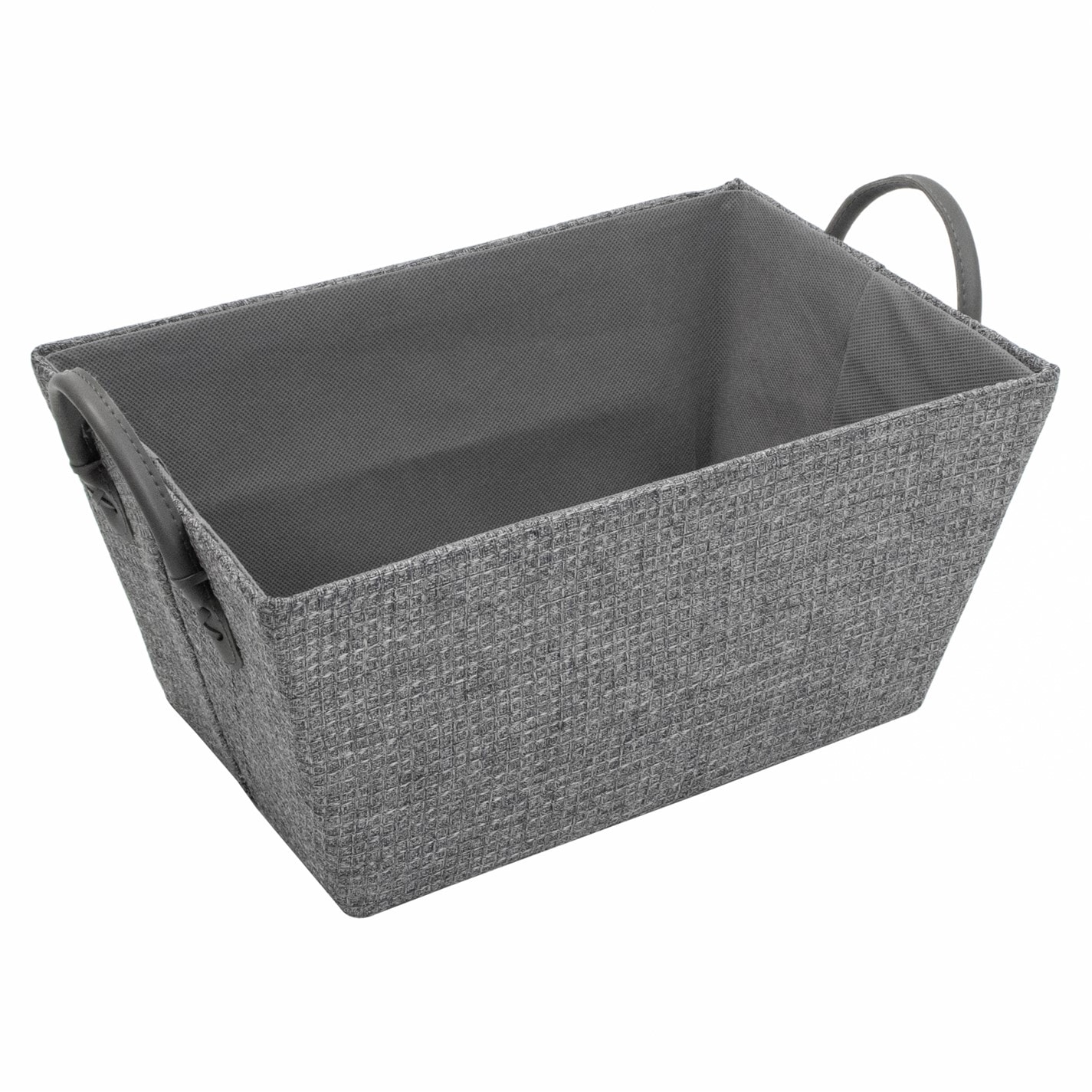 JVL | Chroma Rectangular Storage Basket with Handles | Grey ...