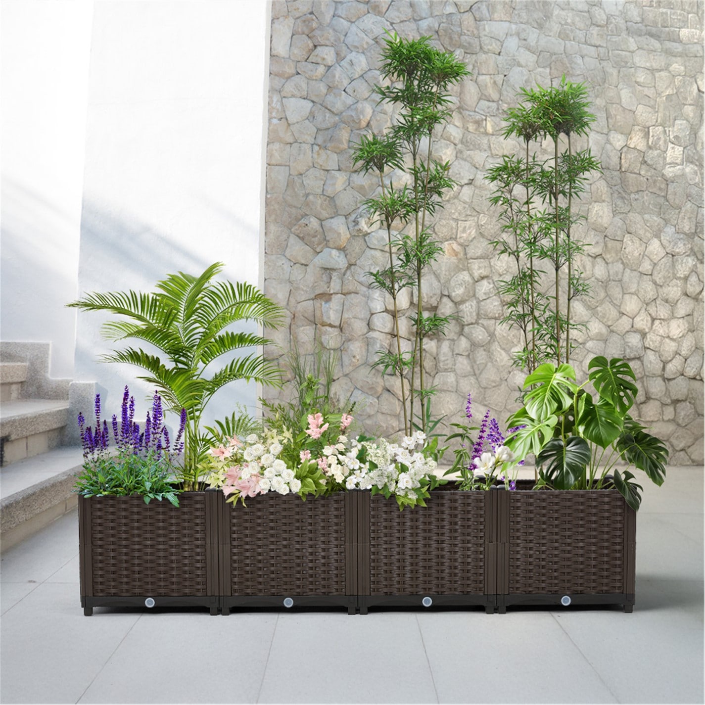 LIFE IDEAS | Outdoor Rectangular Extra-Deep Planting Box | Brown ...