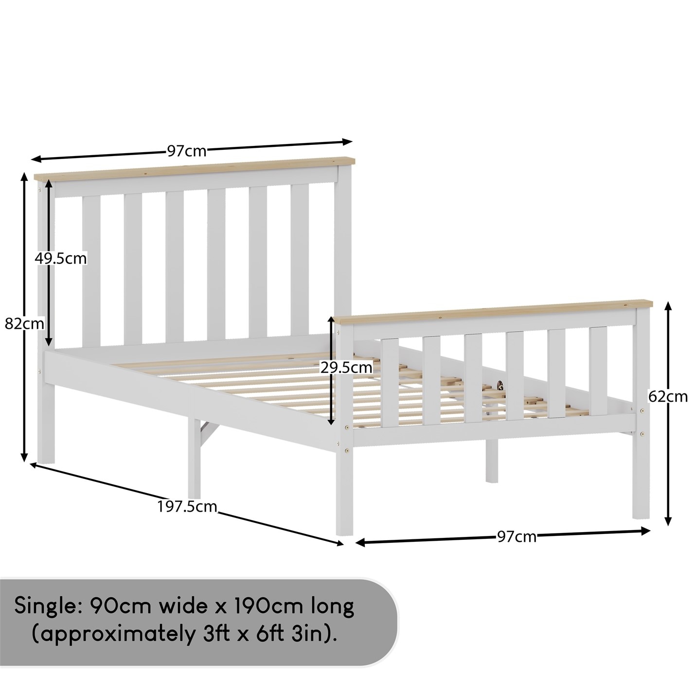 Lassic | Vida Designs Milan Single Wooden Bed, High Foot | Beds ...