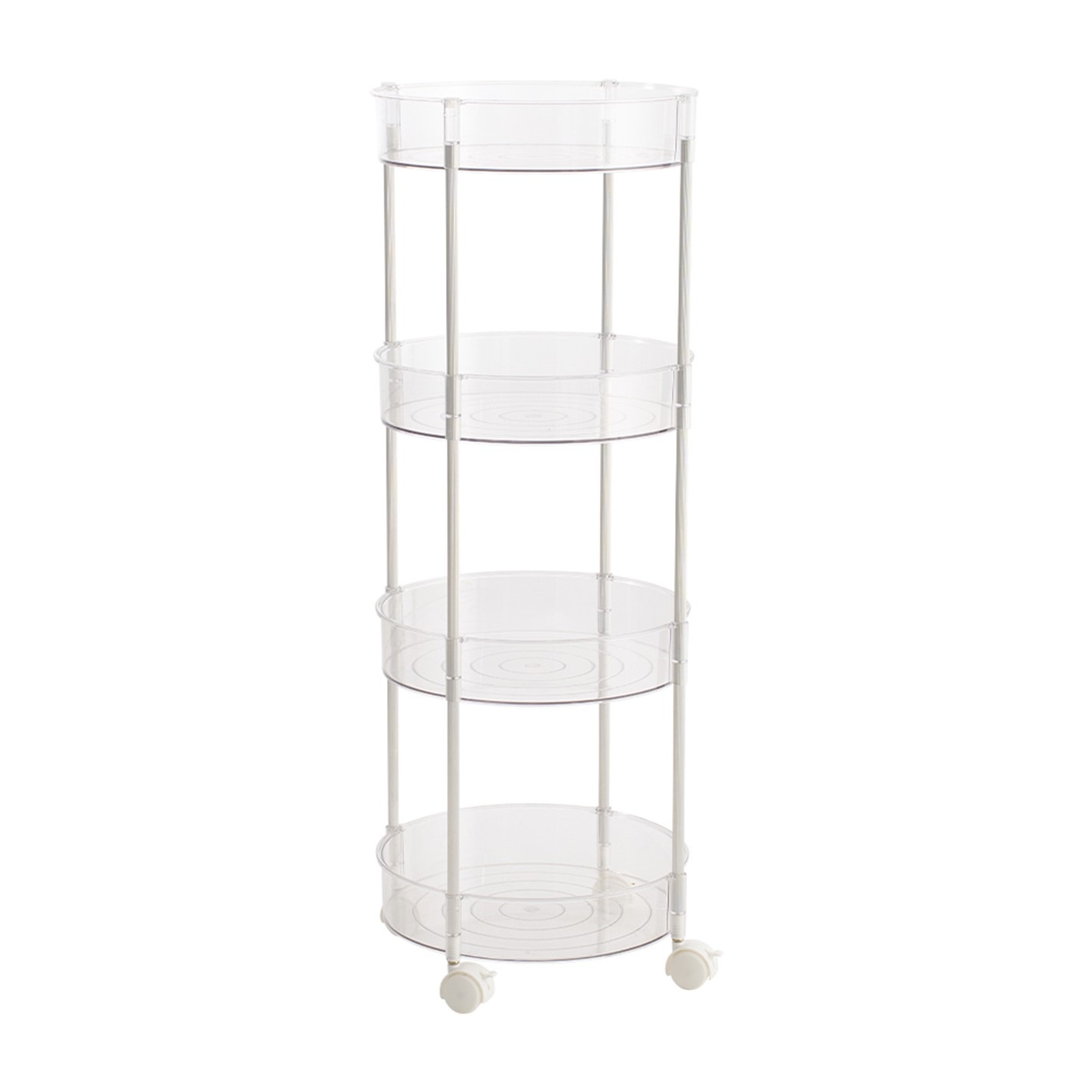 LIFE IDEAS | Transparent Rolling Storage Cart | Clear | SportsDirect.com