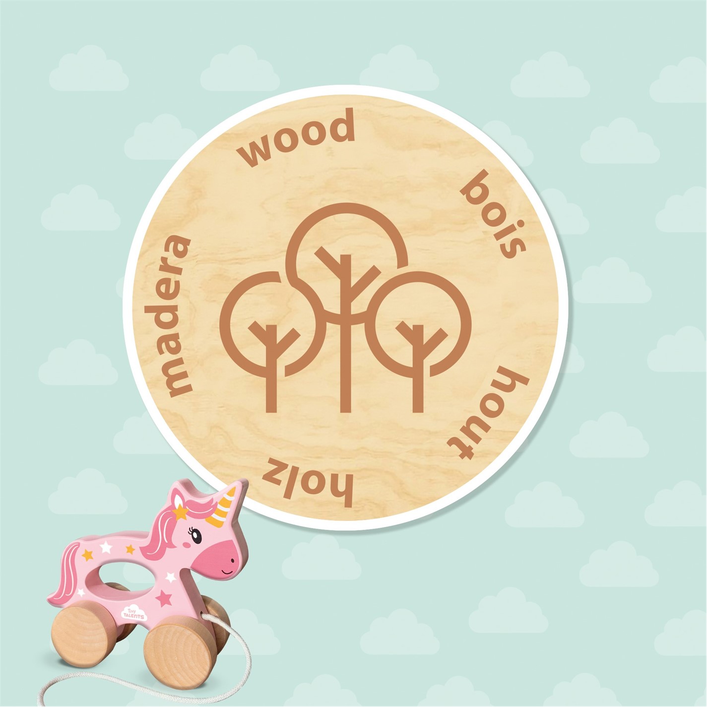 SES Creative | Push and pull 2 in 1 wooden unicorn | Multi ...
