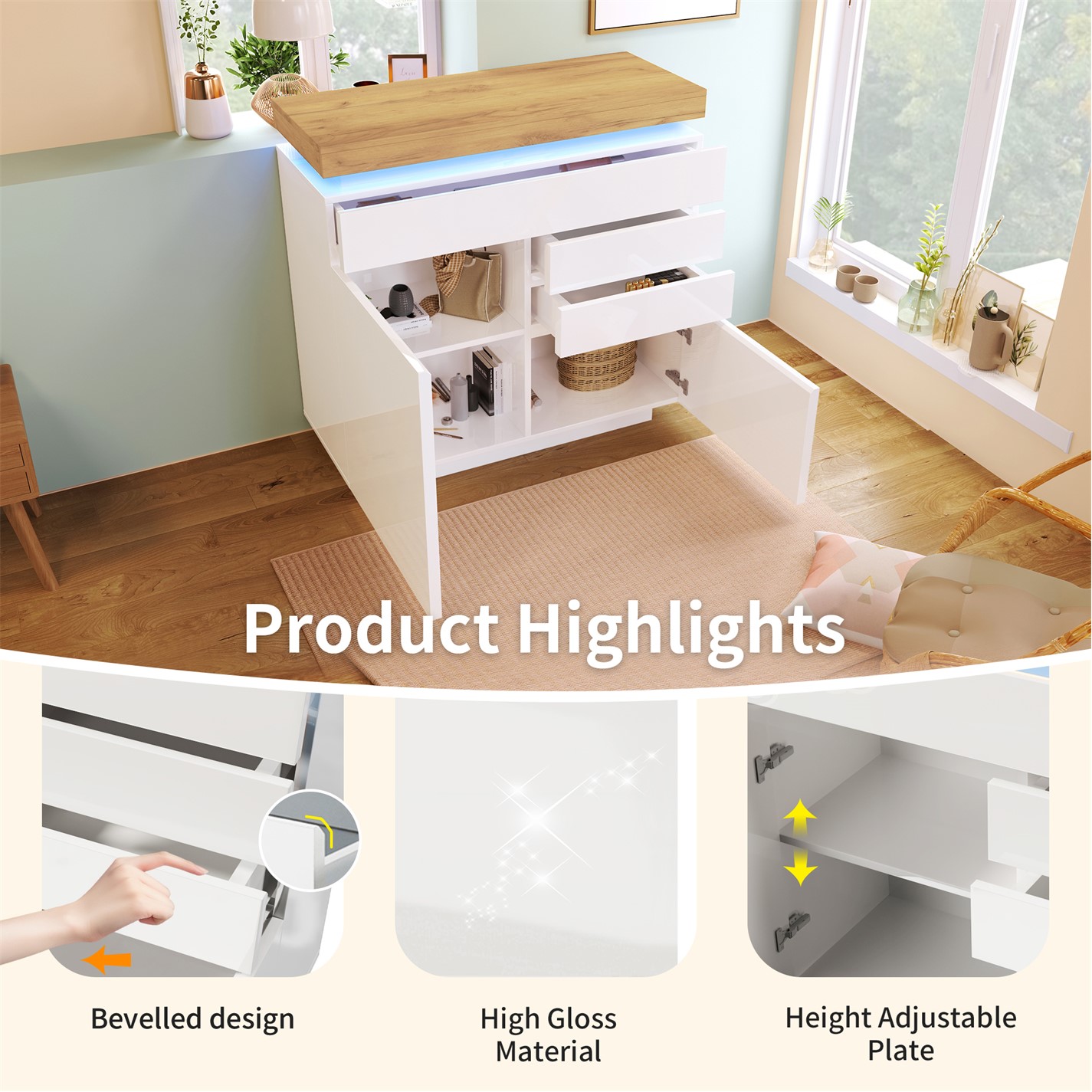 Urban Meuble | Modern White Console Table with Ample Storage | White ...